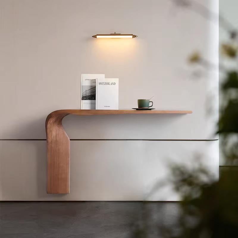 Table console à support mural en bois demi rectangle - Italian Decor